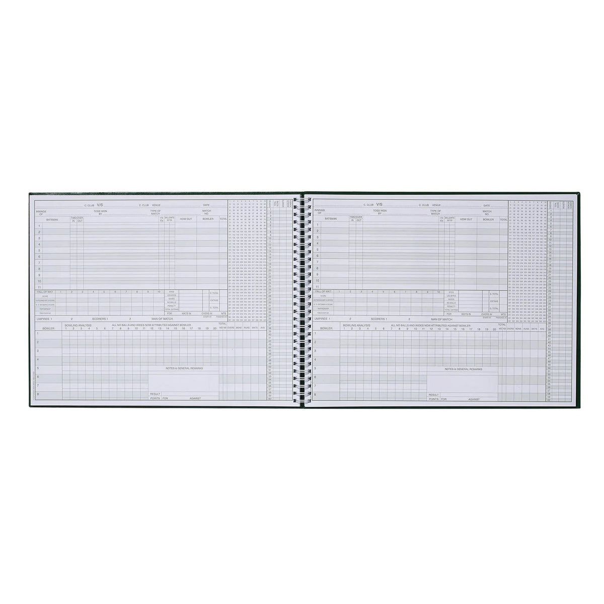 GM Cricket Scorebook 100 Innings | Match Record Book | Cricket Shop Spain